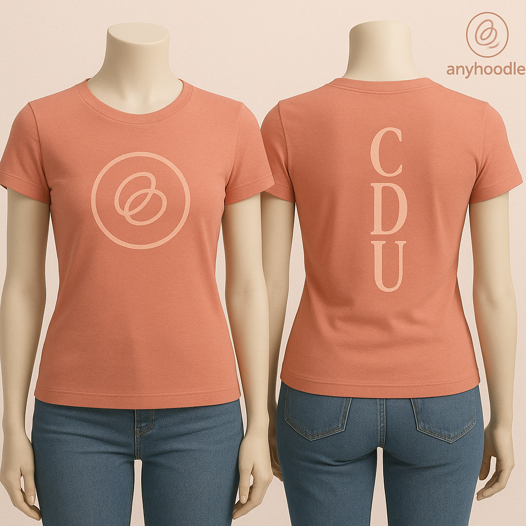 Anyhoodle Signature CDU Tee – Coral – anyhoodle